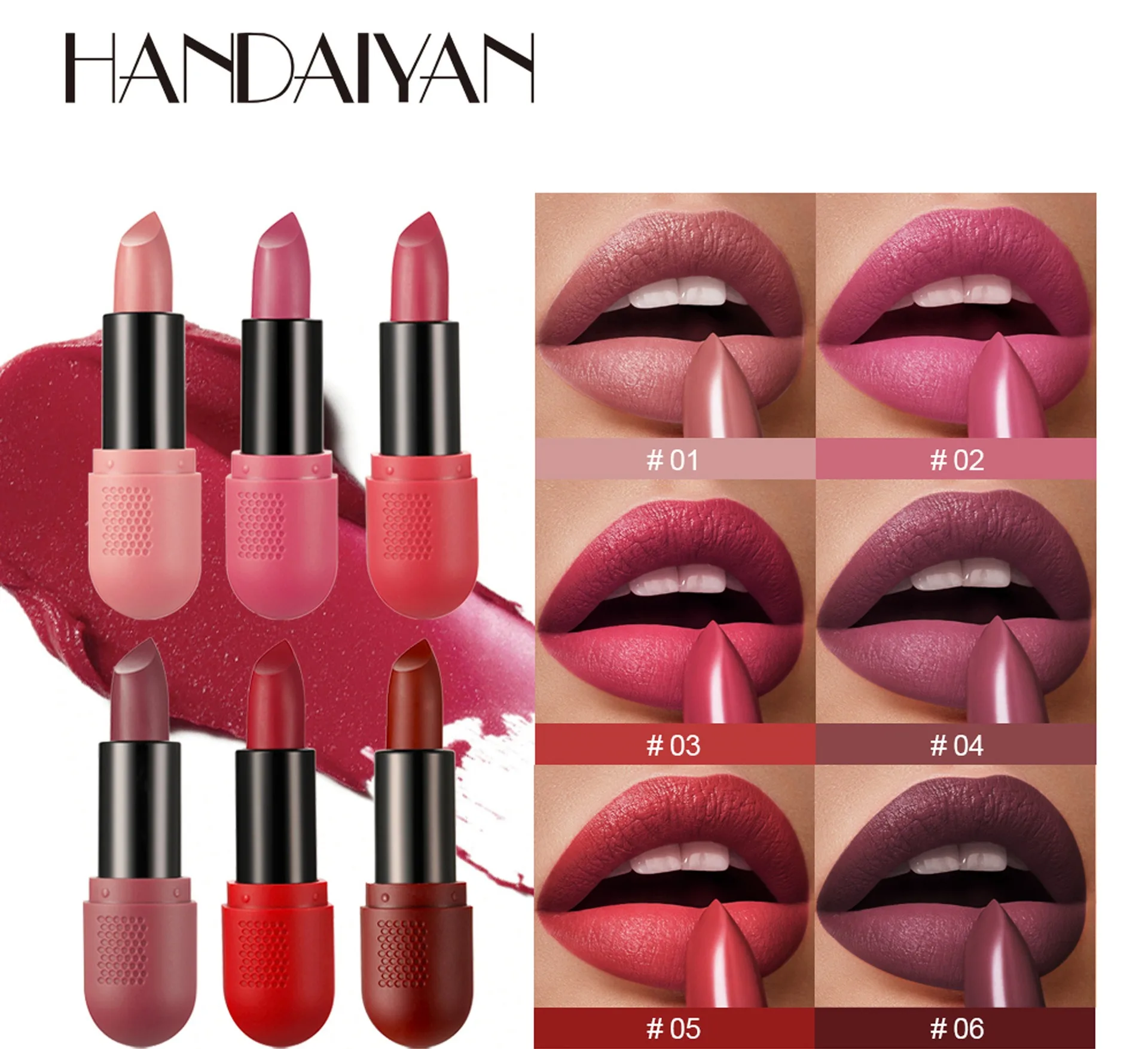 Handaiyan 2024 Waterproof Pastel Color Lipstick Vegan Non Toxic Matte ...
