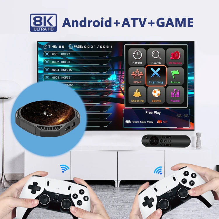 X3 Game Box 2 - 8K HD Android 13 TV Game Console with Emulators