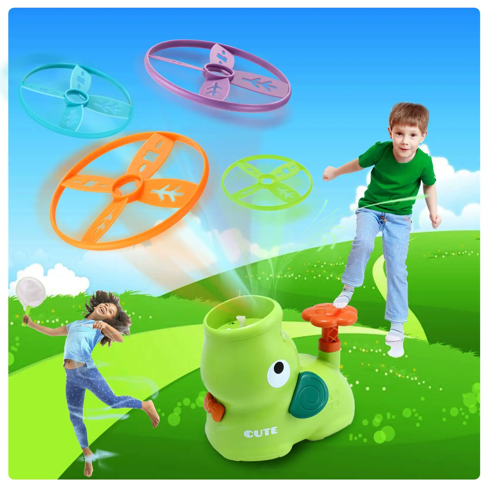 Outdoor Elephant Ufo Toy Flying Saucer Bamboo Dragonfly Shooting Flying ...