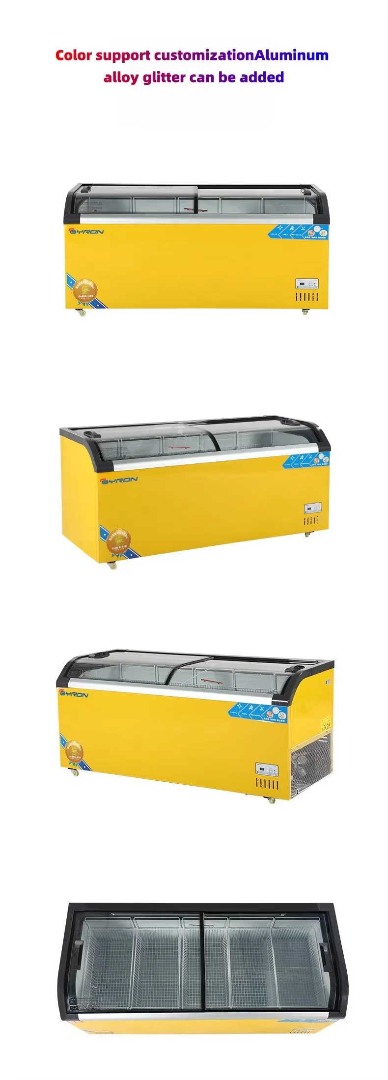 Chest showcase Fridge Glass Top Chest Freezer Ice Cream Deep Freezer ...