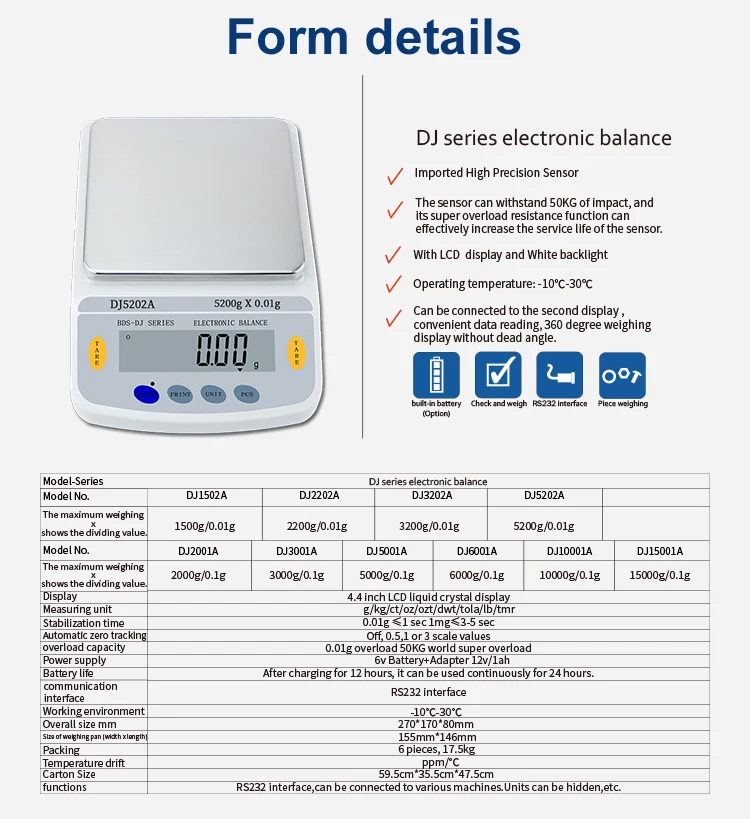 Square Pan Laboratory Scale Lcd Display With Large Capacity Jewelry ...