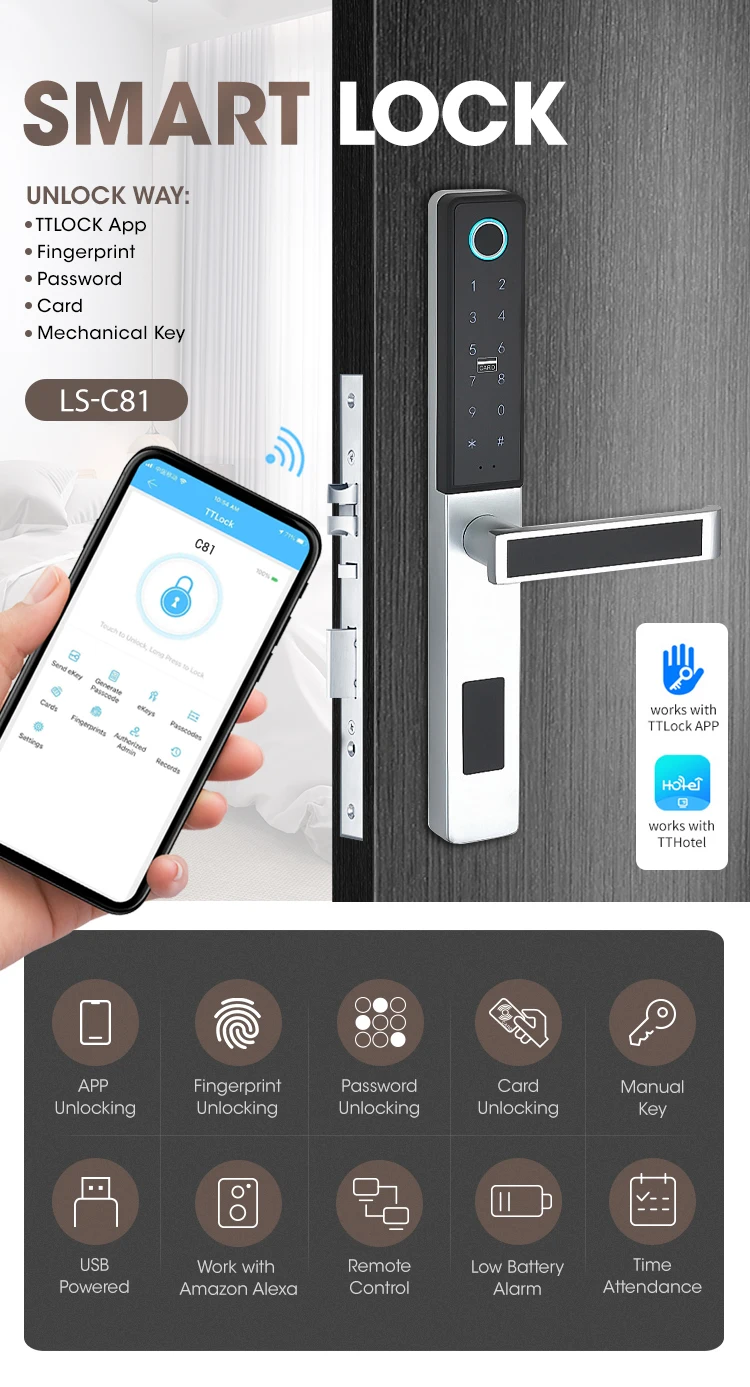 Smart Waterproof Outdoor Keyless Entry Safe Biometric Fechadura Digital ...