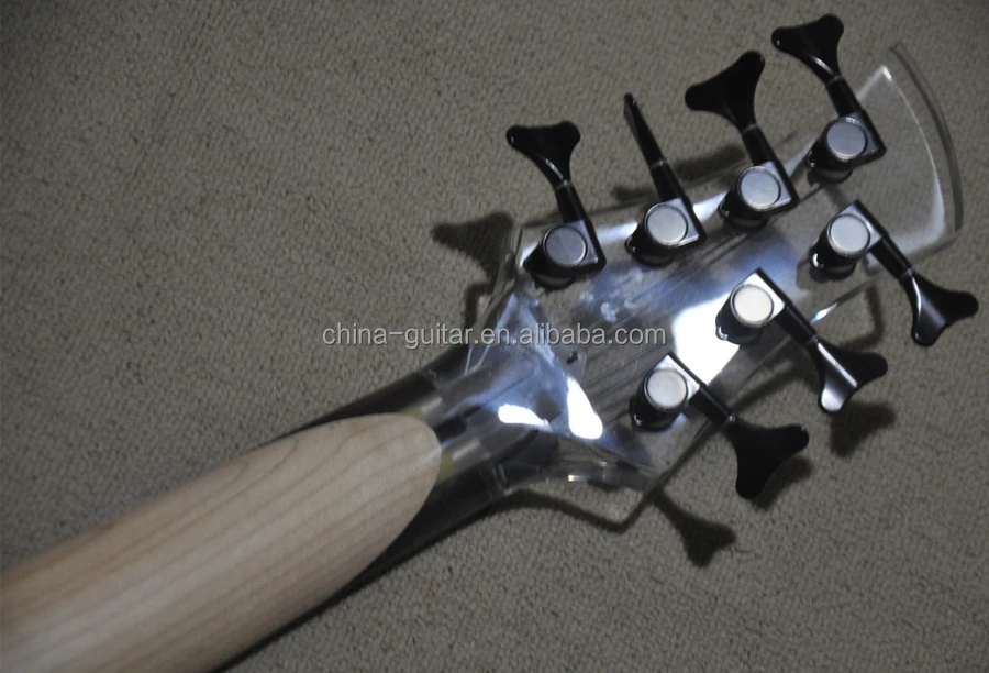 Firehawk Acrylic Bass Guitar 7 Strings Bass With Blue Led Light,Can Be ...