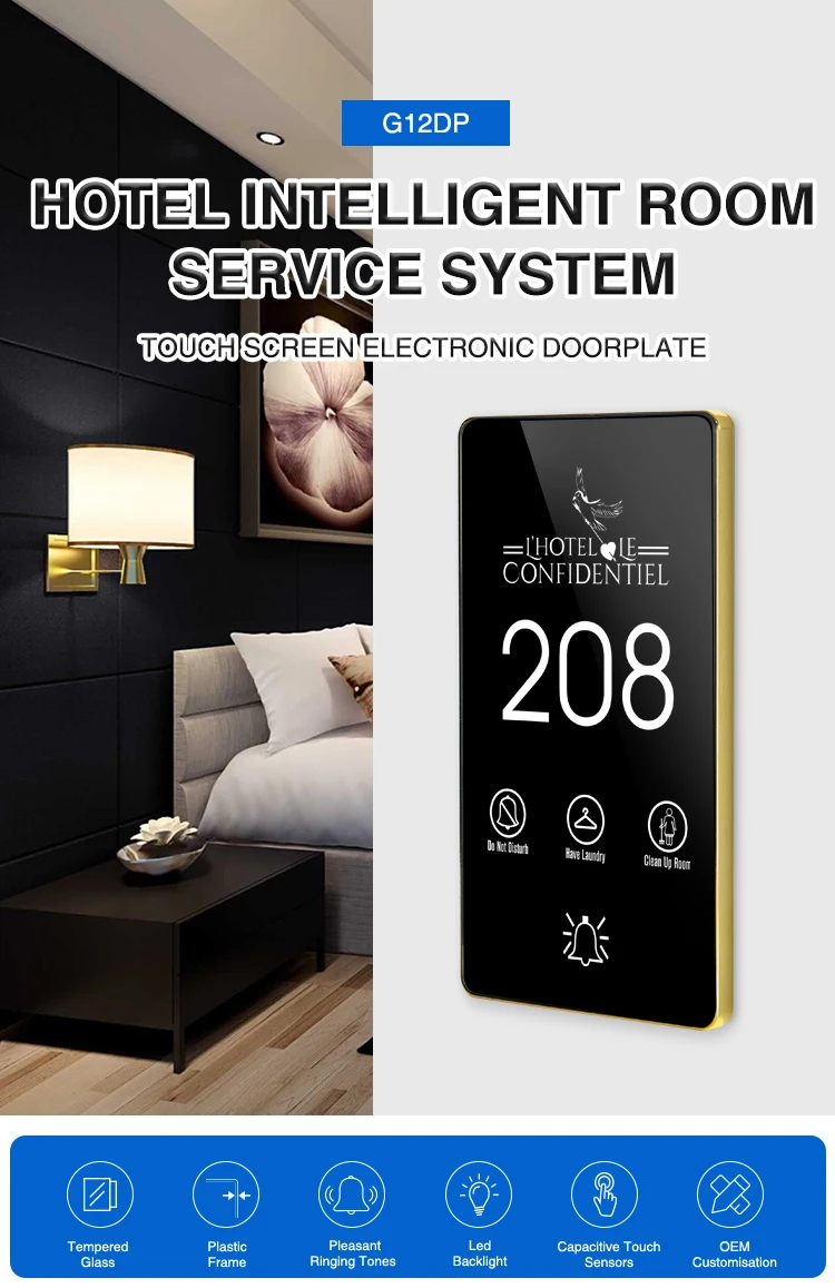 GTD OEM Customization Smart LED Doorsign with Plastic Frame