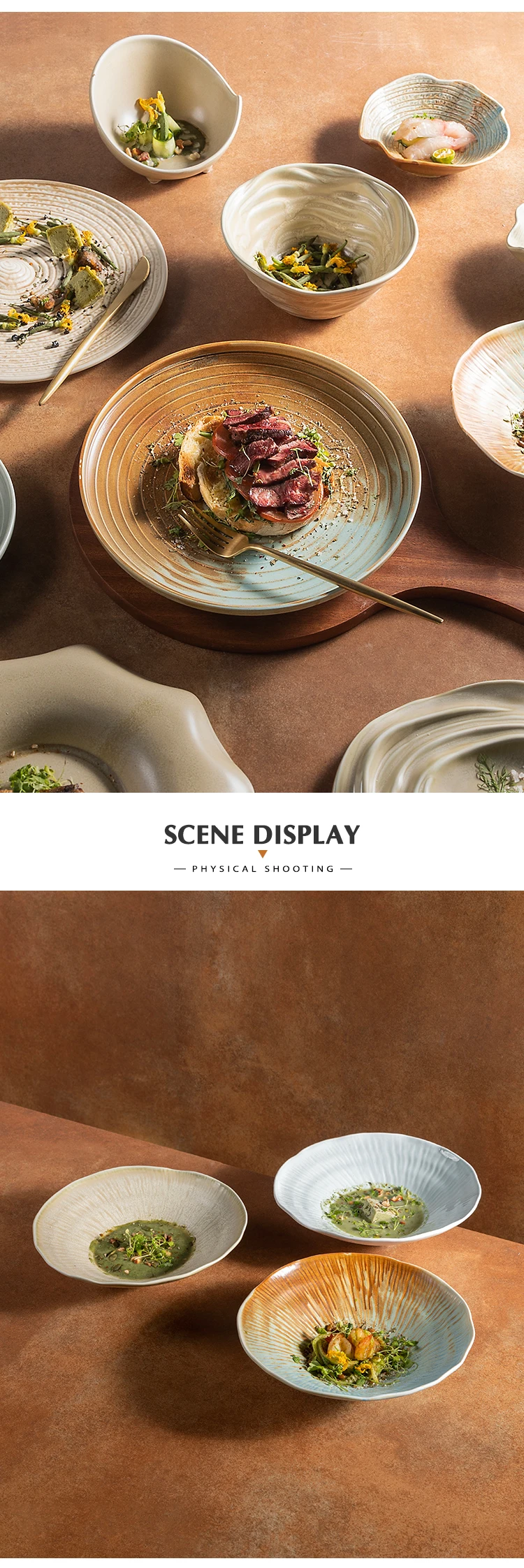 Nordic Irregular Porcelain Coupe Plate Platter Crockery Deep Soup Bowl ...