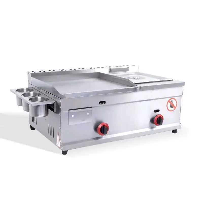 Essential Kitchen Equipment - Large Desktop Flat Grill and Commercial Fryer