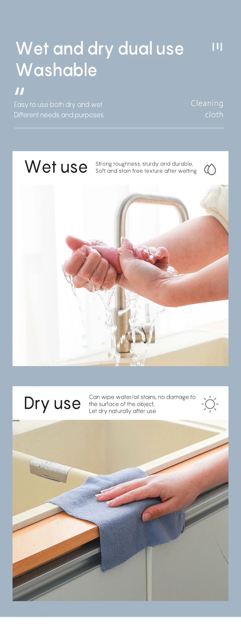 Sustainable Microfiber Cleaning Cloths - Quick Dry & Reusable