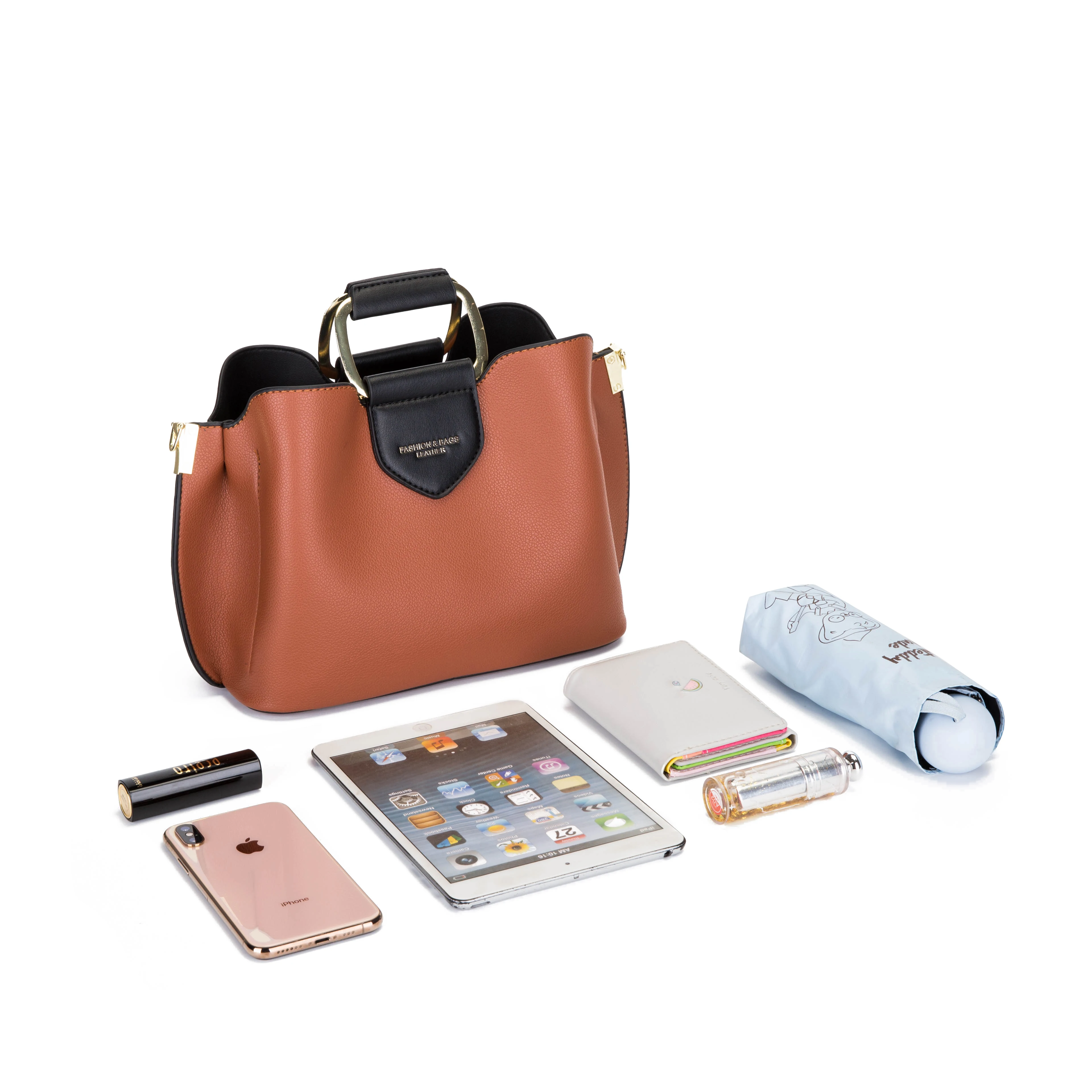 Fashion Designer Soft Vegan Leather Handbag For Women Wide Shoulder ...