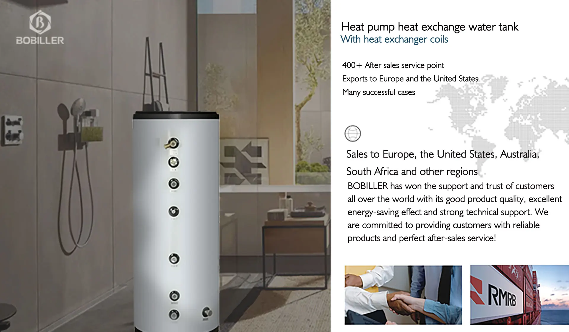 Bobiller Heat Pump Boiler Water Tank 300l-1000l With Coil Heat Exchange ...