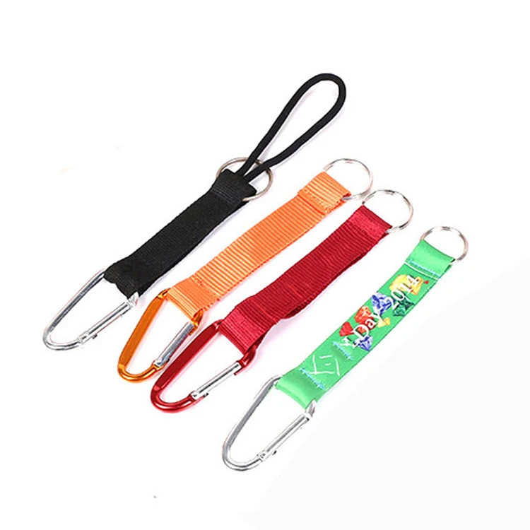 Custom Printed Car Logo Short Polyester Strap Hiking Keychains With ...