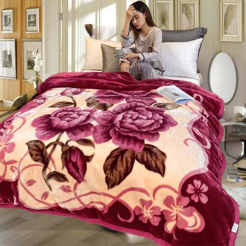 Soft Double Layer Arab Heavy Winter Blanket King Size Luxury 2 Ply ...