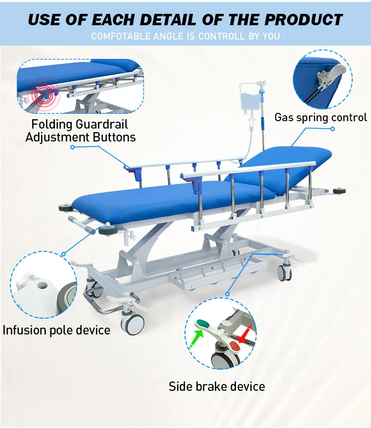 Manual Medical Emergency Transfer Stretcher For Operating Room Hospital ...