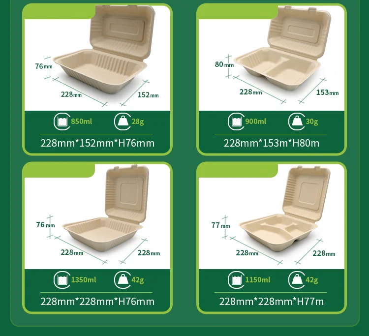 Disposable Food Storage Box Recyclable Tiffin 12 Pack Outdoor Cute Home ...