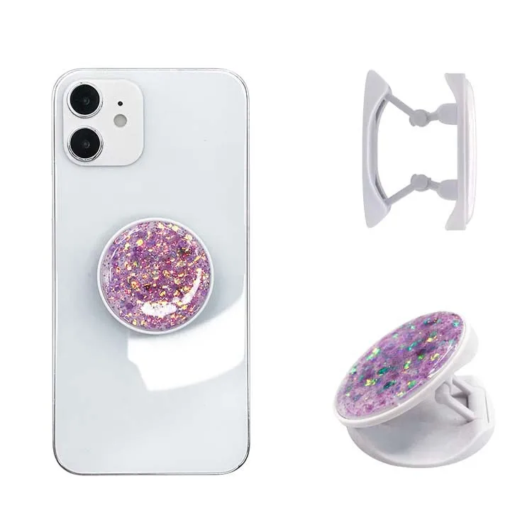 New Arrival Clear Bling Resin Round Phone Holder Popular Popping Phone ...