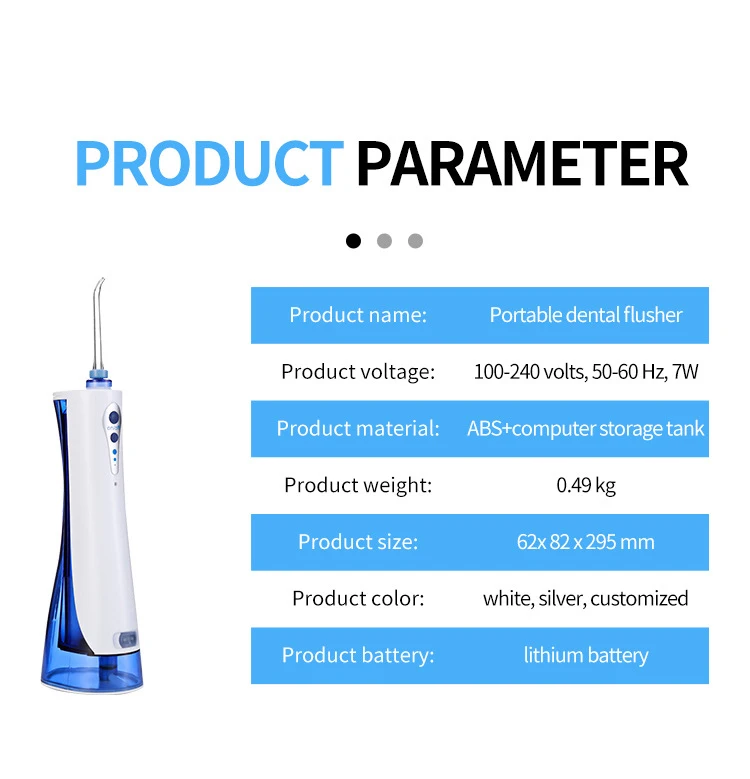 Dental Water Jet Flosser Oral Irrigator Waterproof 180ml Water Tank ...