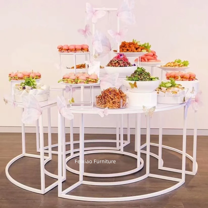 Golden Cake Display Racks - Elegant for Weddings & Parties