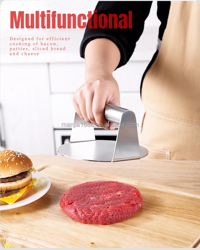 Manjia Kitchen Gadgets Bacon Patty Burger Press Smasher Stainless Steel ...