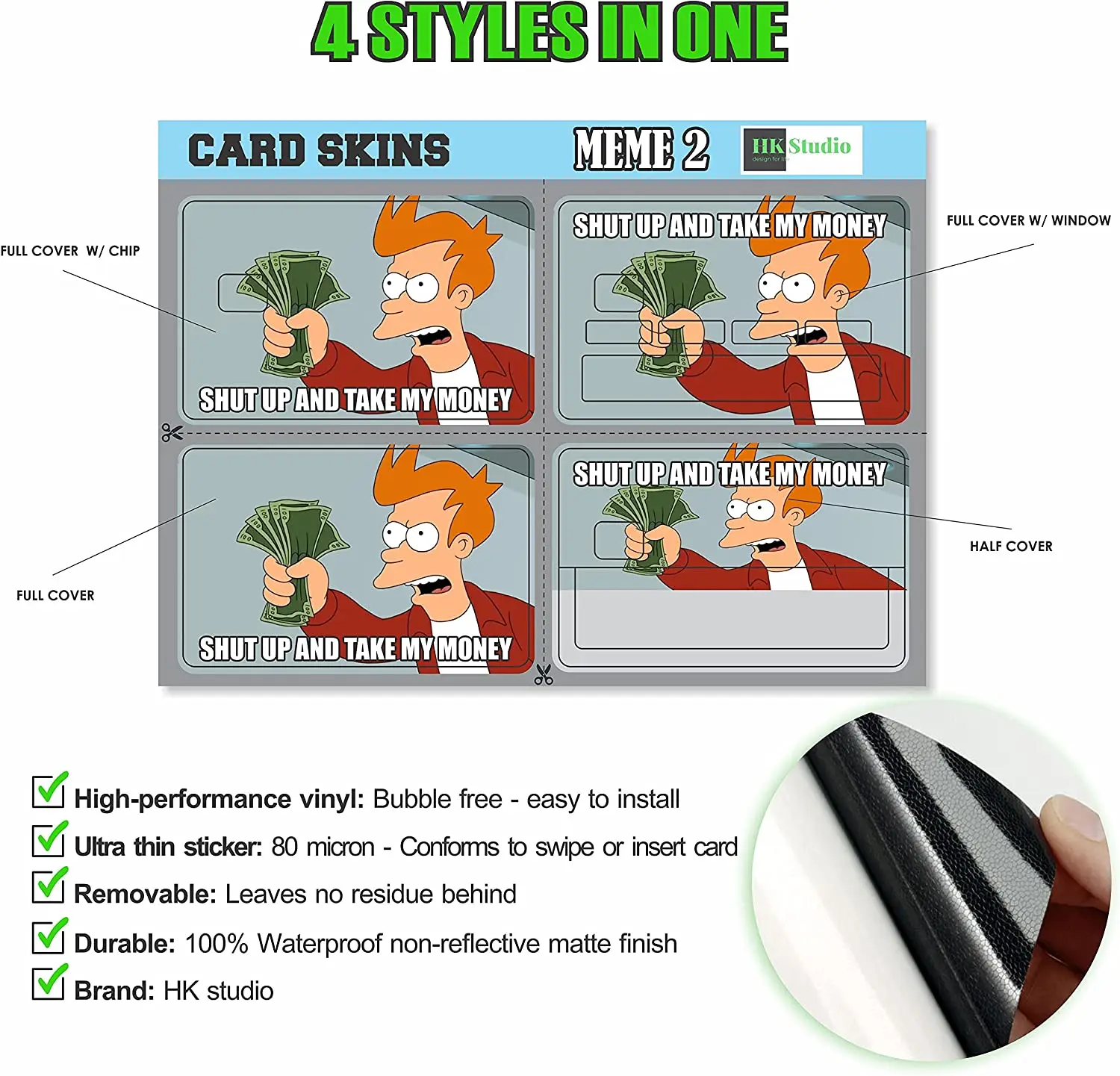 Credit Card Sticker With Anime Style Trippy Vinyl Sticker For Credit ...