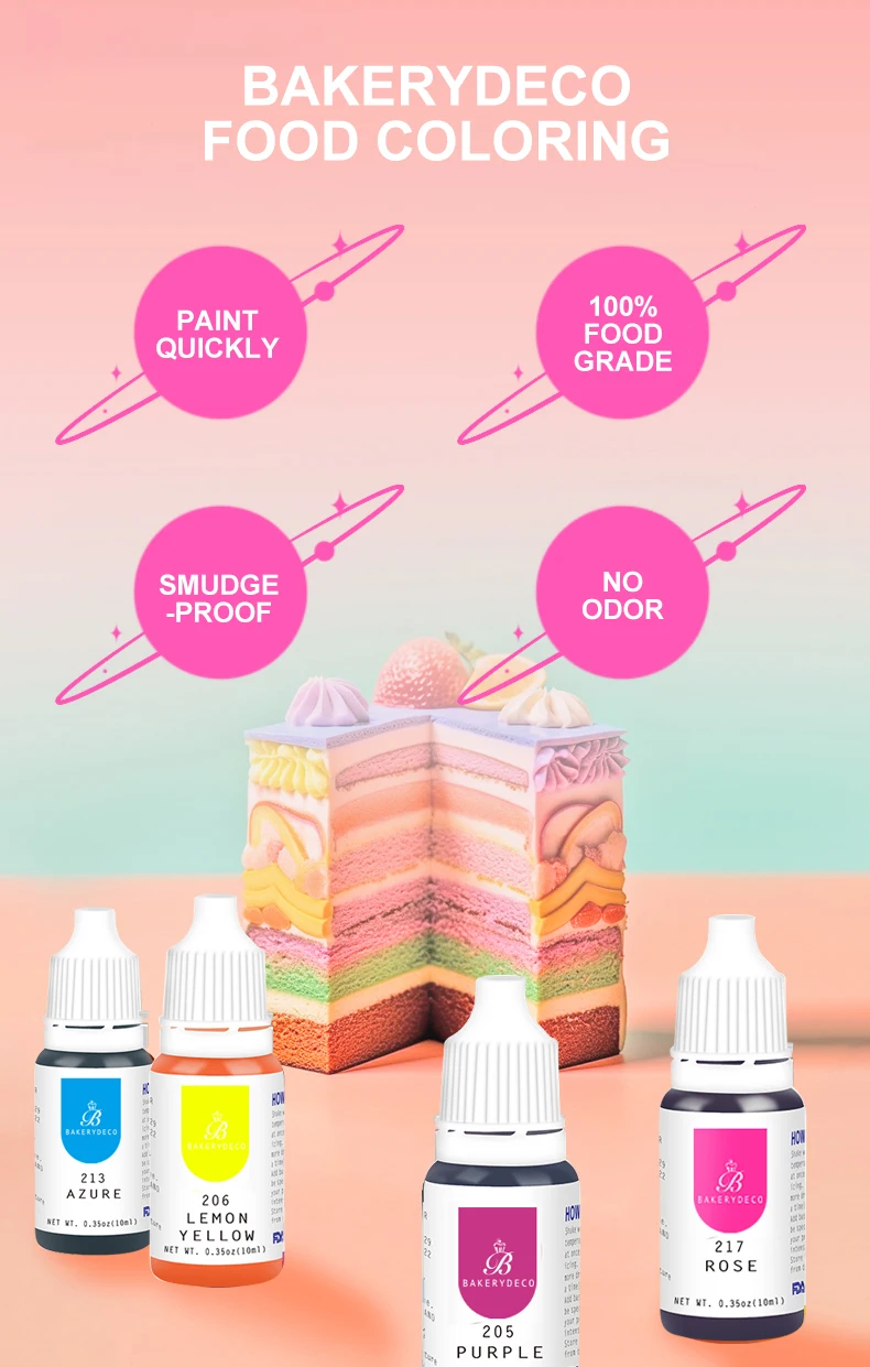 Edible Food Coloring Purple Agent Ink Gel Liquid Coloring Natural Food ...