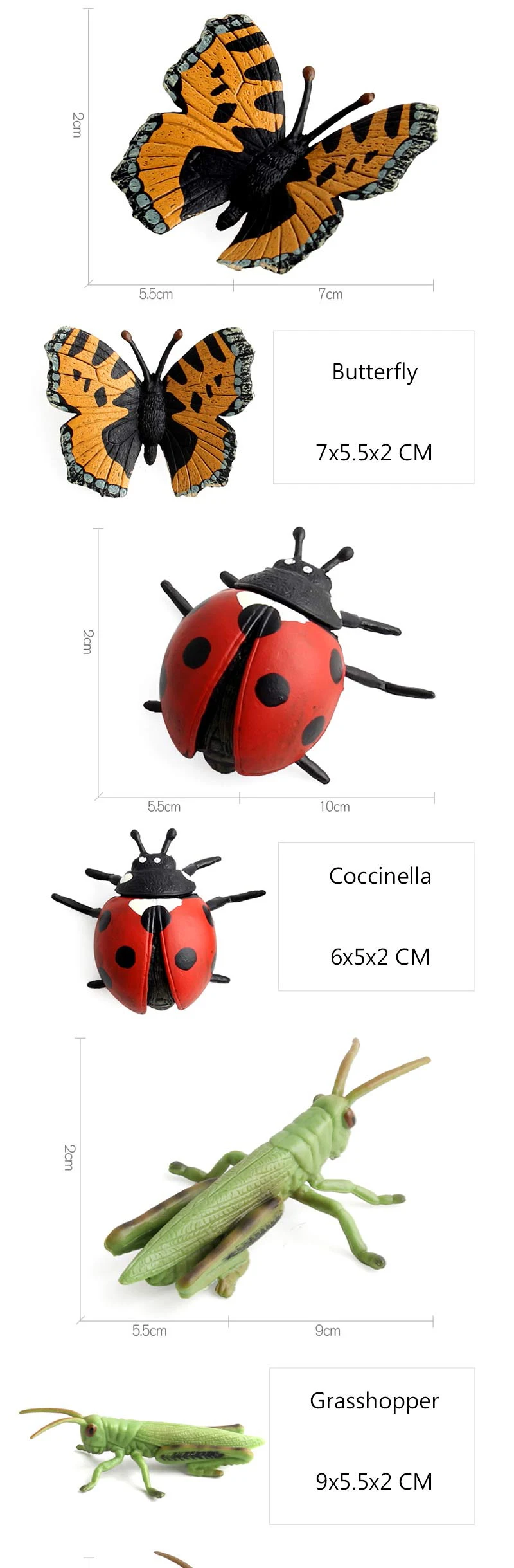 Plastic Insects Figures Realistic Insects Bugs Model Animal Toys ...