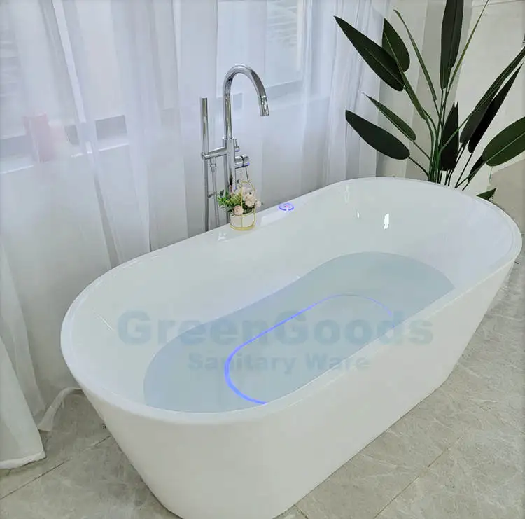 Baignoire Autoportante En Acrylique De 67 Pouces,Bain À Trempage ...