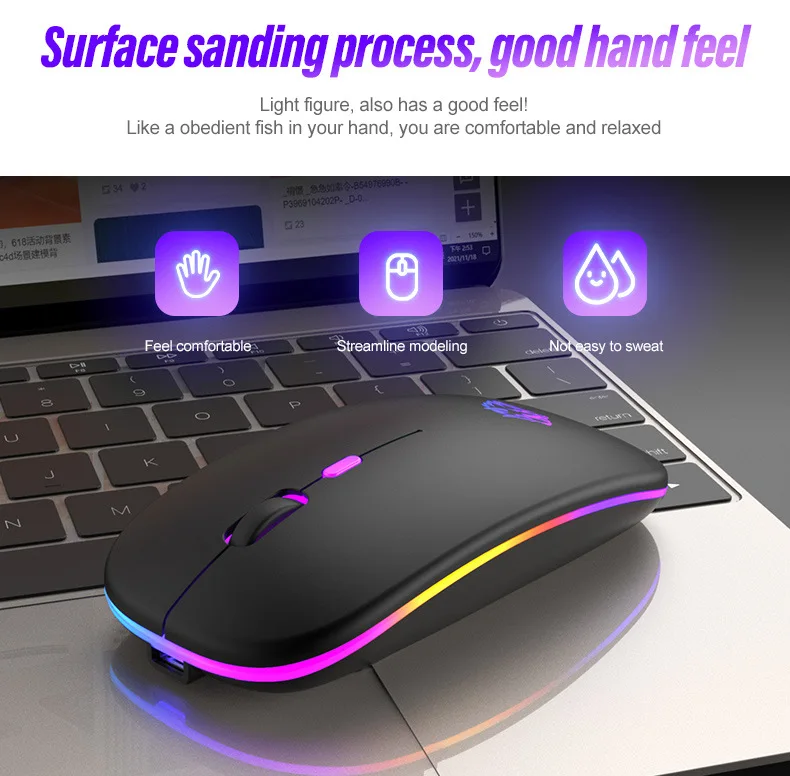 Free Wolf X15 Mute Wireless Gaming Mouse - Rechargeable, LED Backlit ...