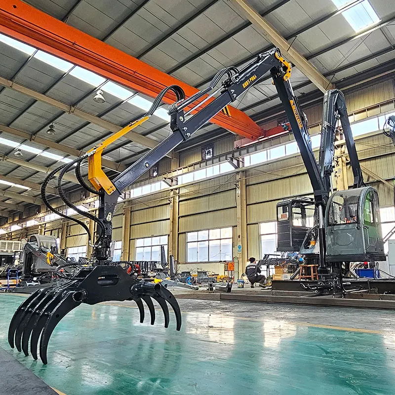 Excavator Scrap Handling Equipment Log Grapple Hydraulic Wood Grabber ...