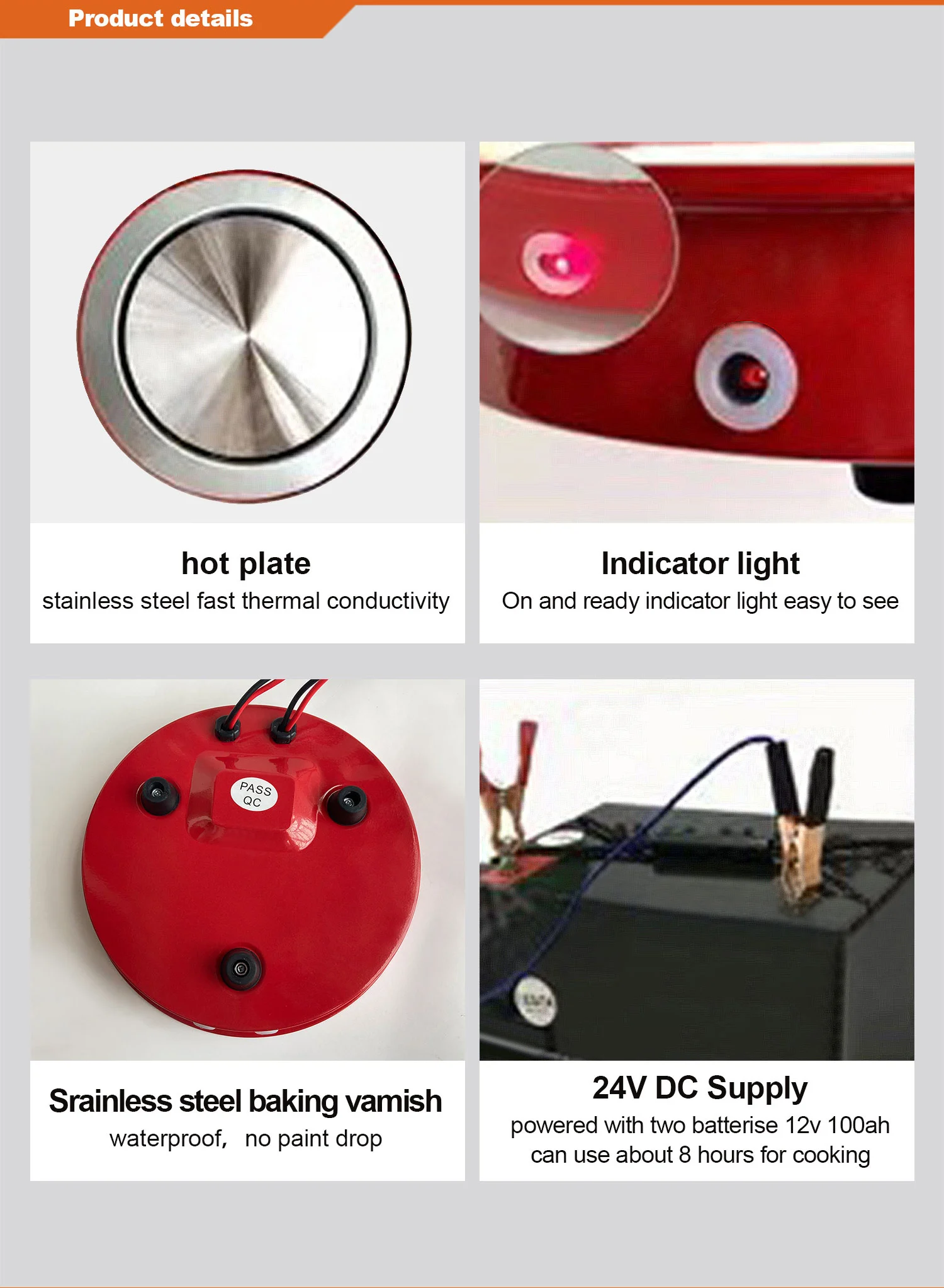 400W Solar Powered Induction Cooker for Camping & Outdoor Cooking