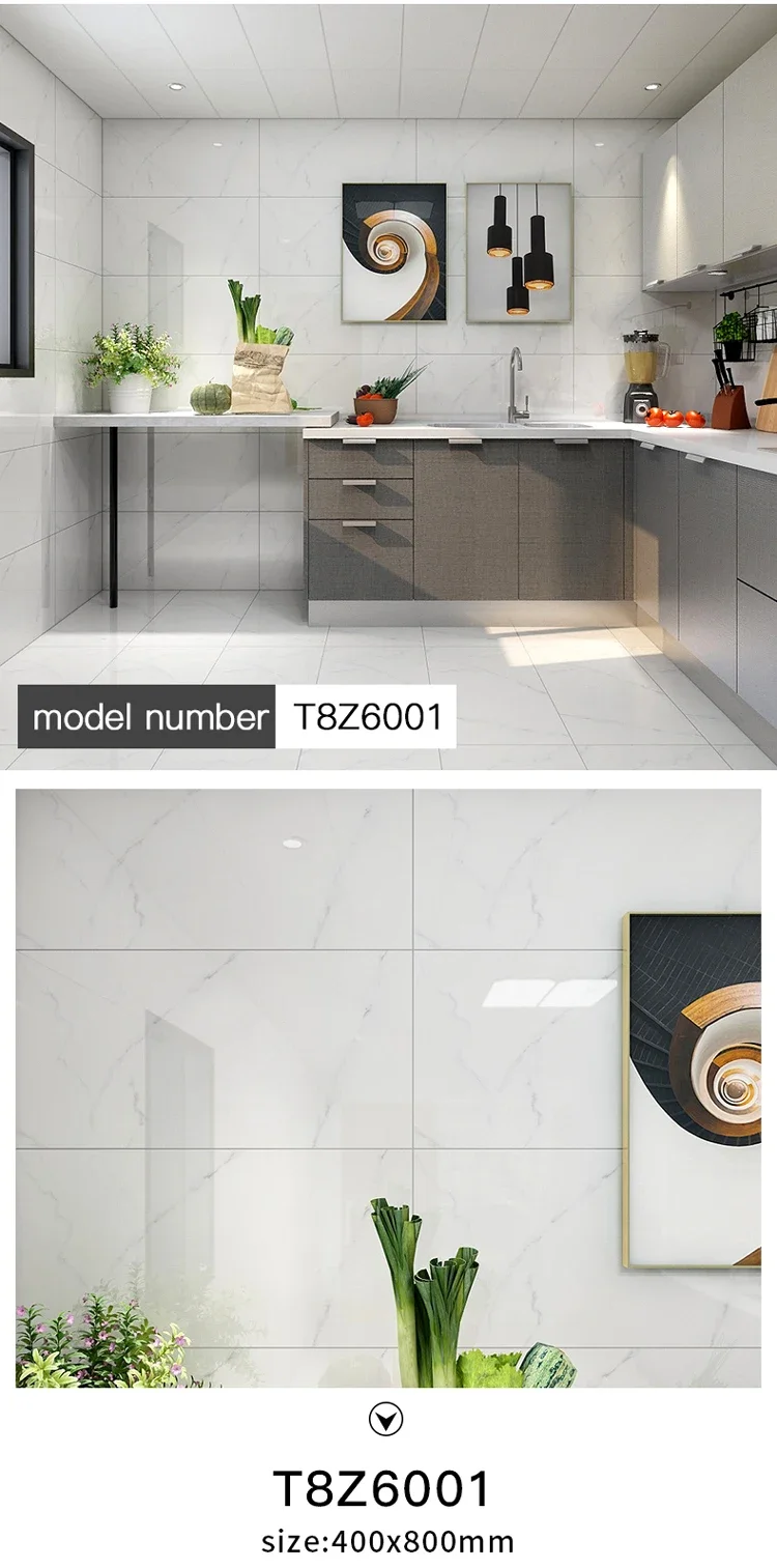 Calacatta Matt White Marble Effect Porcelain Tile 400x800 Glazed ...