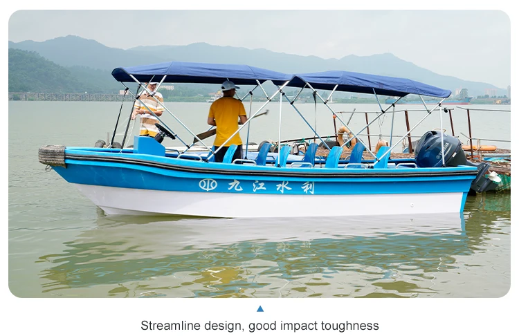 Custom Fashionable Cheap 5.3m 8 Seat Water Mesin Speedboat Fiberglass ...