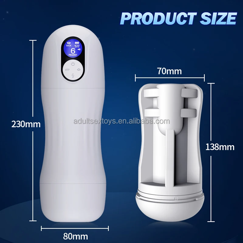 Lcd Display Heated Electric Male Masturbators Vibration Sucking Sex Toy