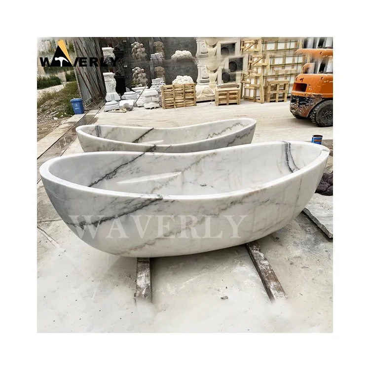 Luxury Custom Made Cheap Walkin White Marble Stand Alone Bathtub And ...