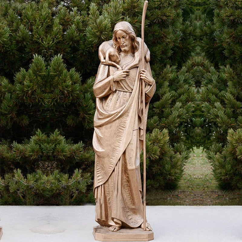 Life-Size Brass Jesus Carrying the Cross Statue - Metal Crafted Garden ...