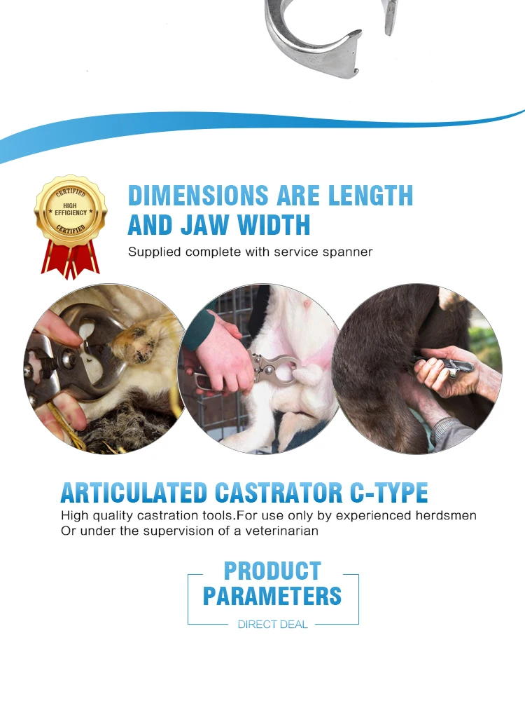 KD707 Stainless Steel Pig Sheep Castration Clamp Tool Castration ...