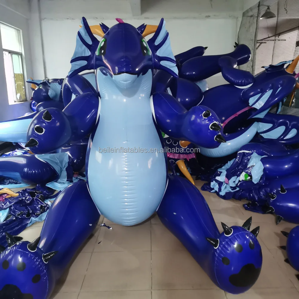 Customized Bule PVC Inflatable Cute Cartoon Dragon for Advertising ...