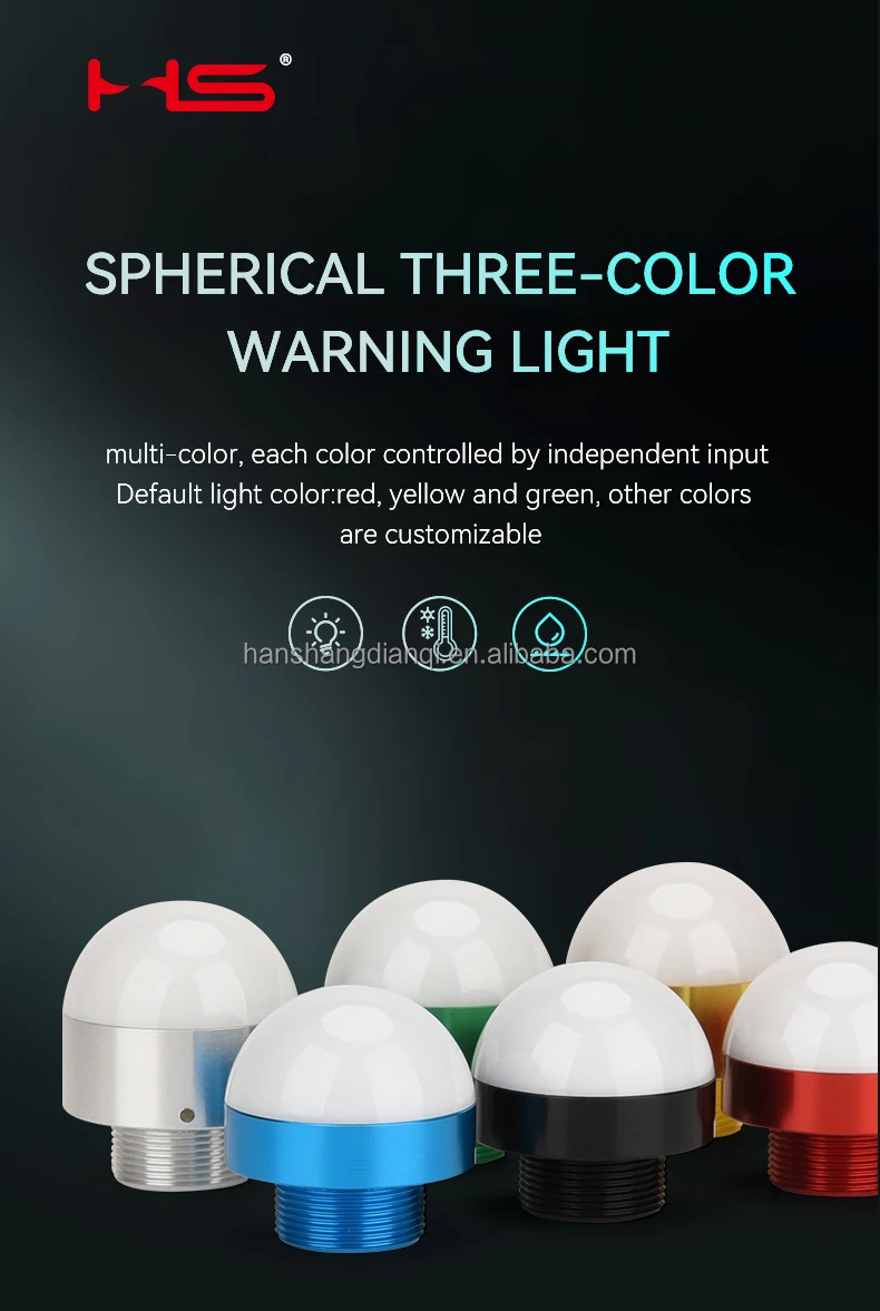 30mm Spherical Warning Light Three Color Led Warning Alarm Beacon With ...
