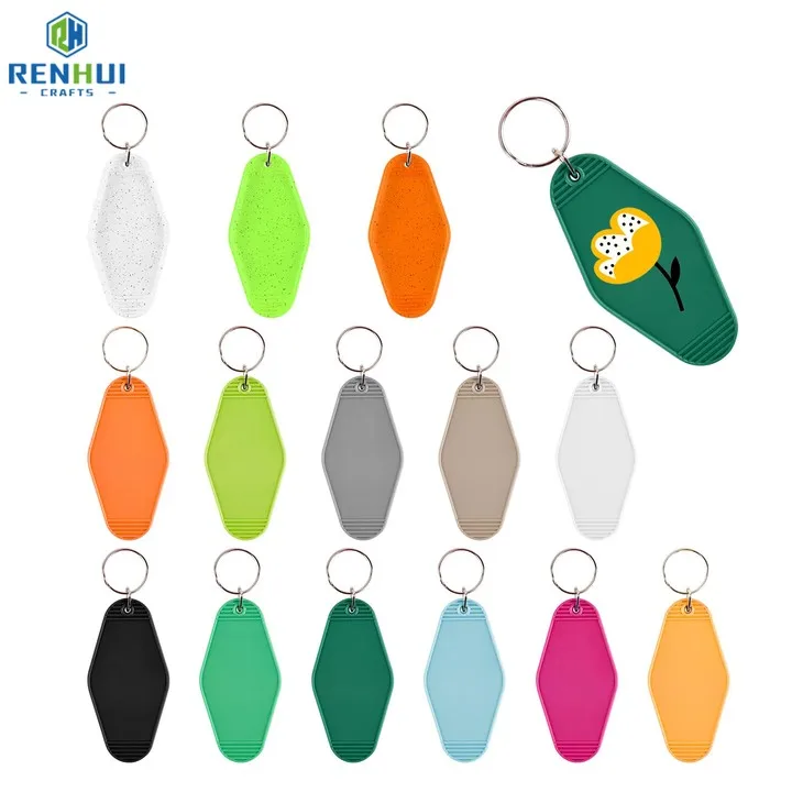 Colorful Hotel Motel Acrylic Plastic Pendants Keyring Key Chain Motel ...