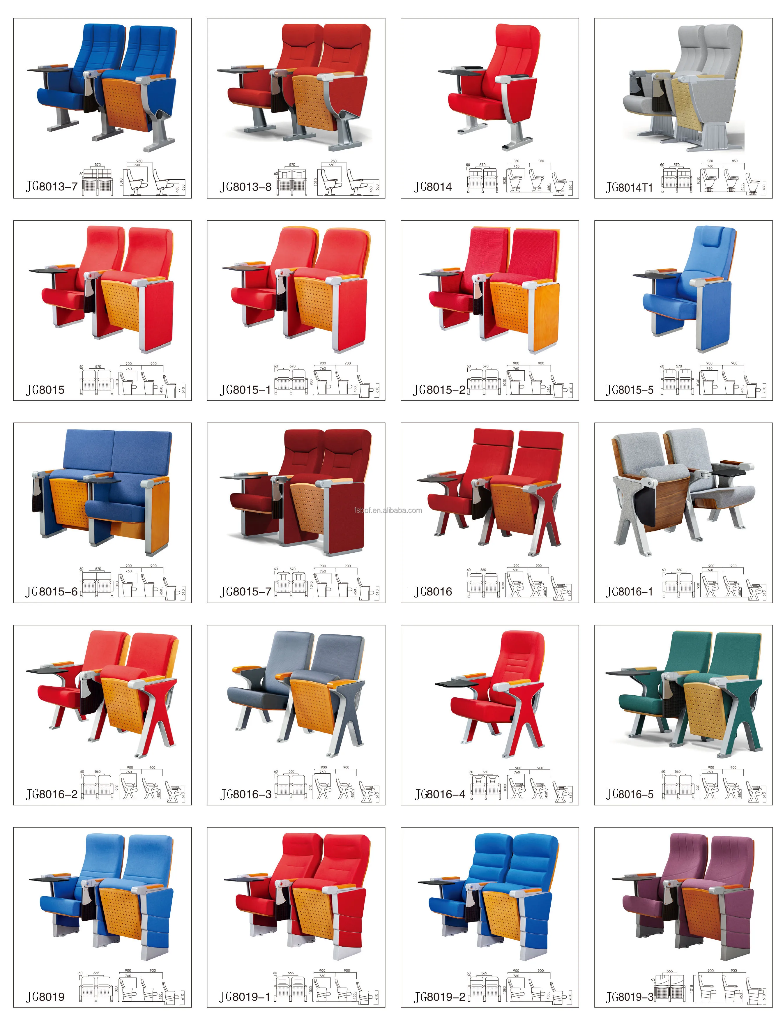 Conference Room Training Chair With Writing Table Theater Chairs Cinema ...