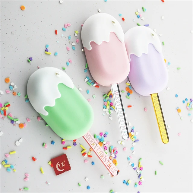 B176 Cake Tools Diy Reusable Mirror Acrylic Plastic Popsicle Stick ...