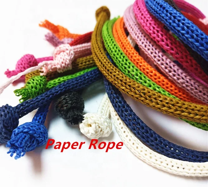 100% Pure Wood Pulp 3.0mm-6.0mm Cord Handles,Paper Rope,Knitted Paper ...