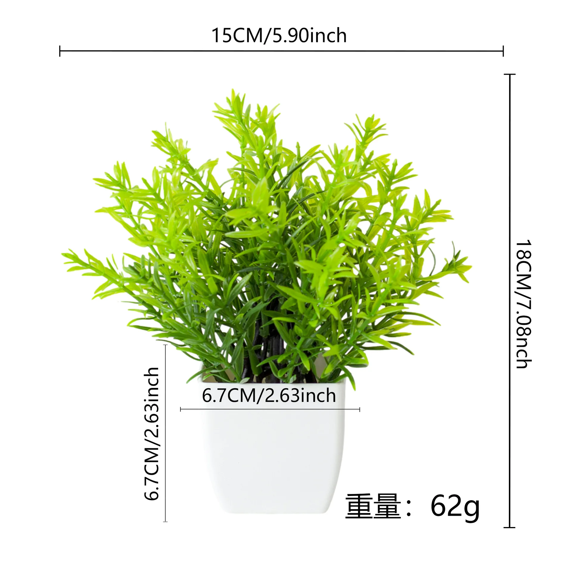 Artificial Plants Potted Bonsai Green Mini Tree Plants Fake Flowers