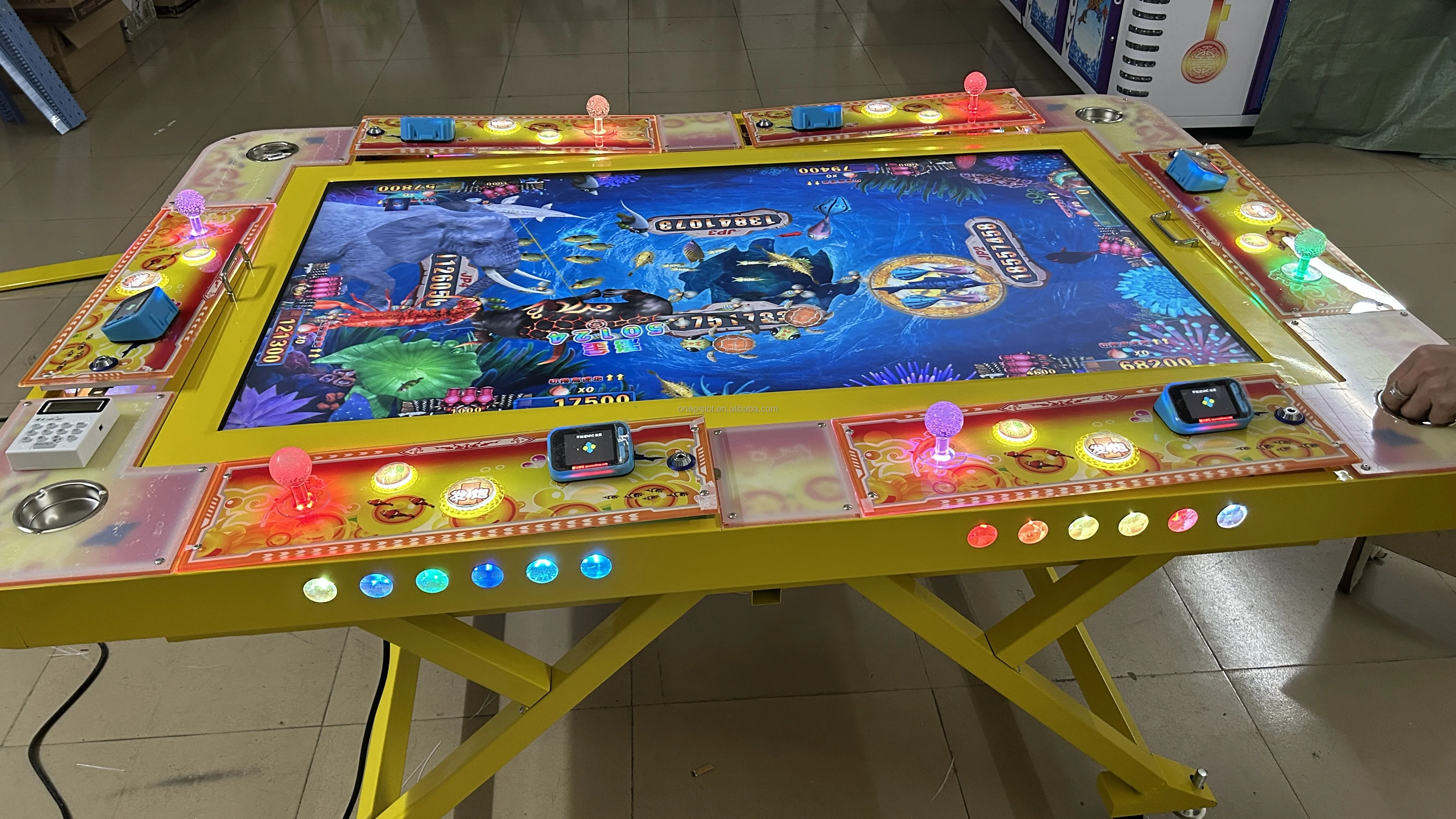 Folding Fish Table Coin Pusher Video Fishing Game Machine for Sale ...