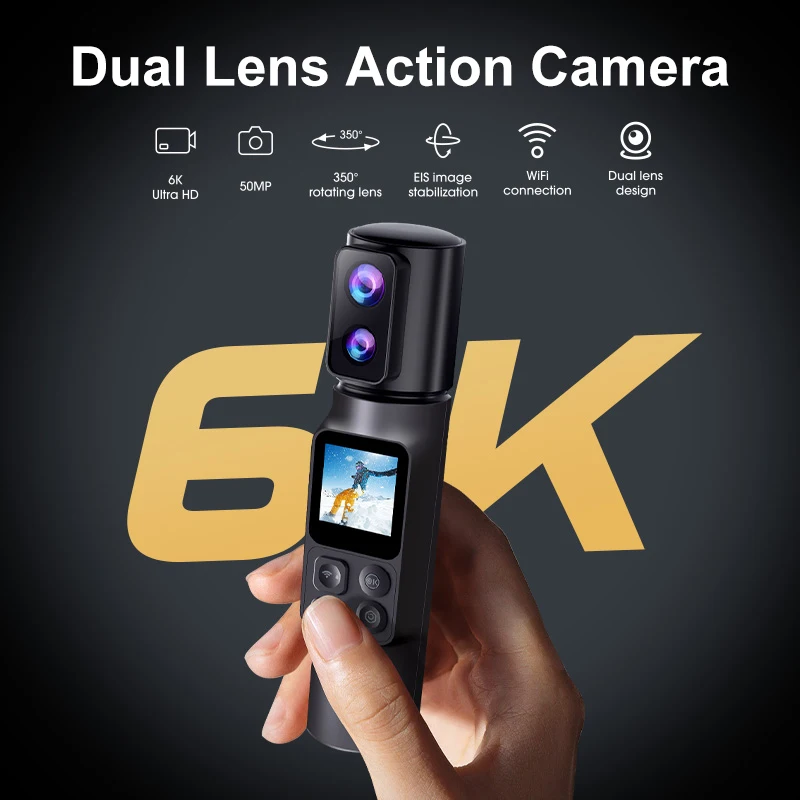 Ausek Pocket Vlogging Camera - 6K30FPS, 4K60FPS Wifi Cam