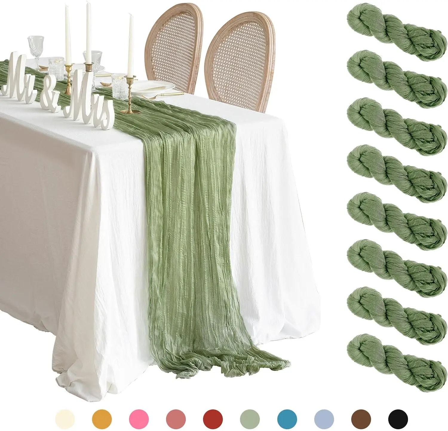 Skymoving New Home Textiles Multi-color Chiffon Table Runner ...
