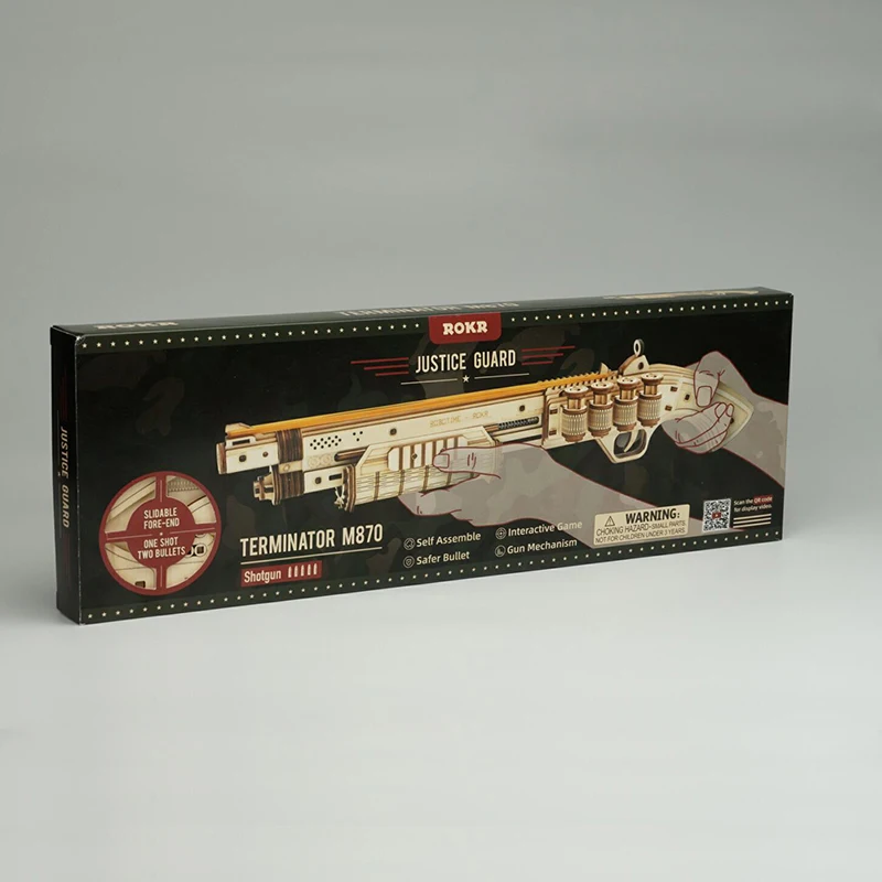Cpc Certificated Robotime Rokr Diy Wooden Rubber Band Gun 3d Puzzles ...