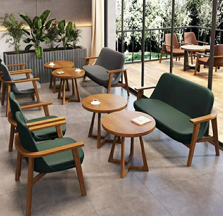 Light Luxury Simple Coffee Shop Wood Chair Dining Bar Restaurant ...