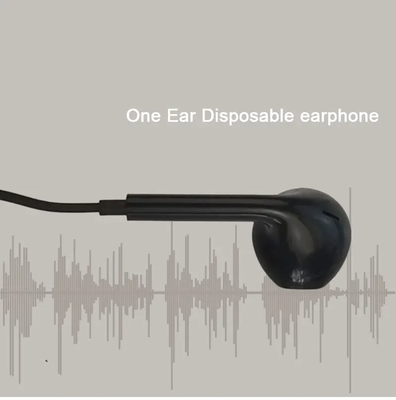 3.5mm One Ear Disposable Mono Earphones Single Side Tour Guide Wired ...