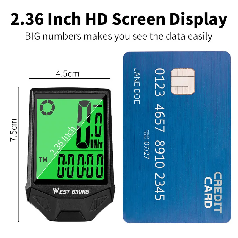 West Biking Large Screen Bicycle Gps Computer Rainproof Speed Odmeter ...