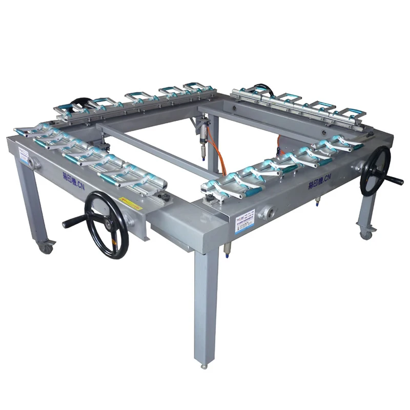HM-LW1215 double aluminum hand clamps mesh stretching machine for silk ...
