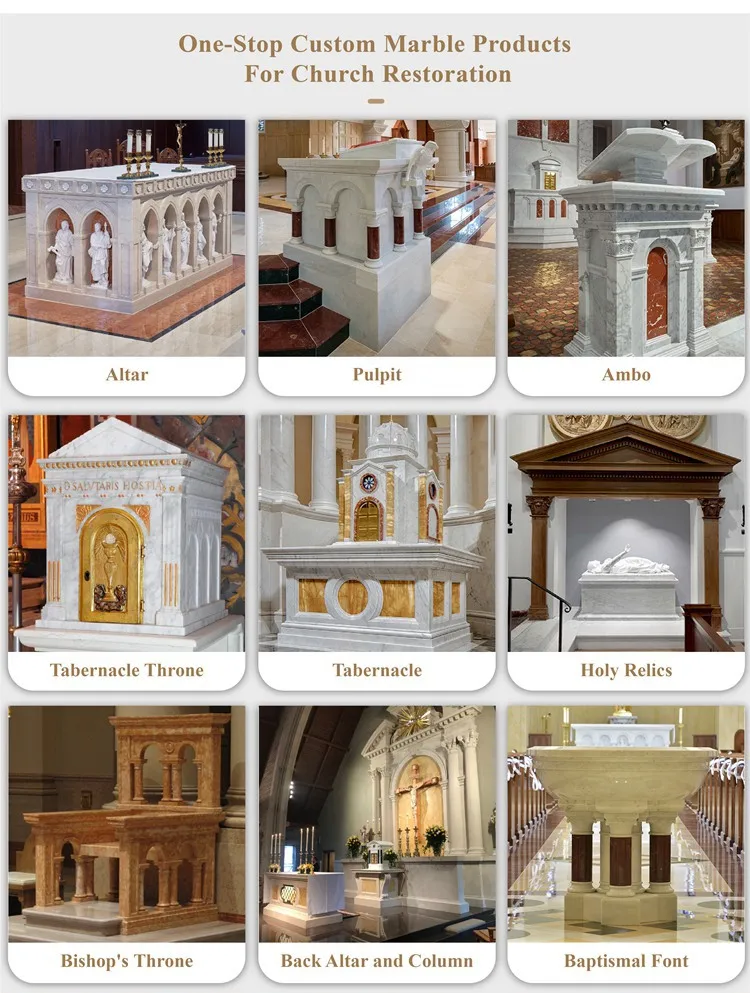 YOUFINE Luxury Church Custom Natural Stone Hand Carved Large High ...